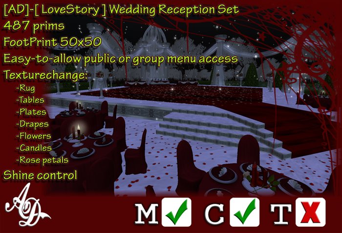 Second Life Marketplace - [AD] - [LoveStory] Wedding Reception Set